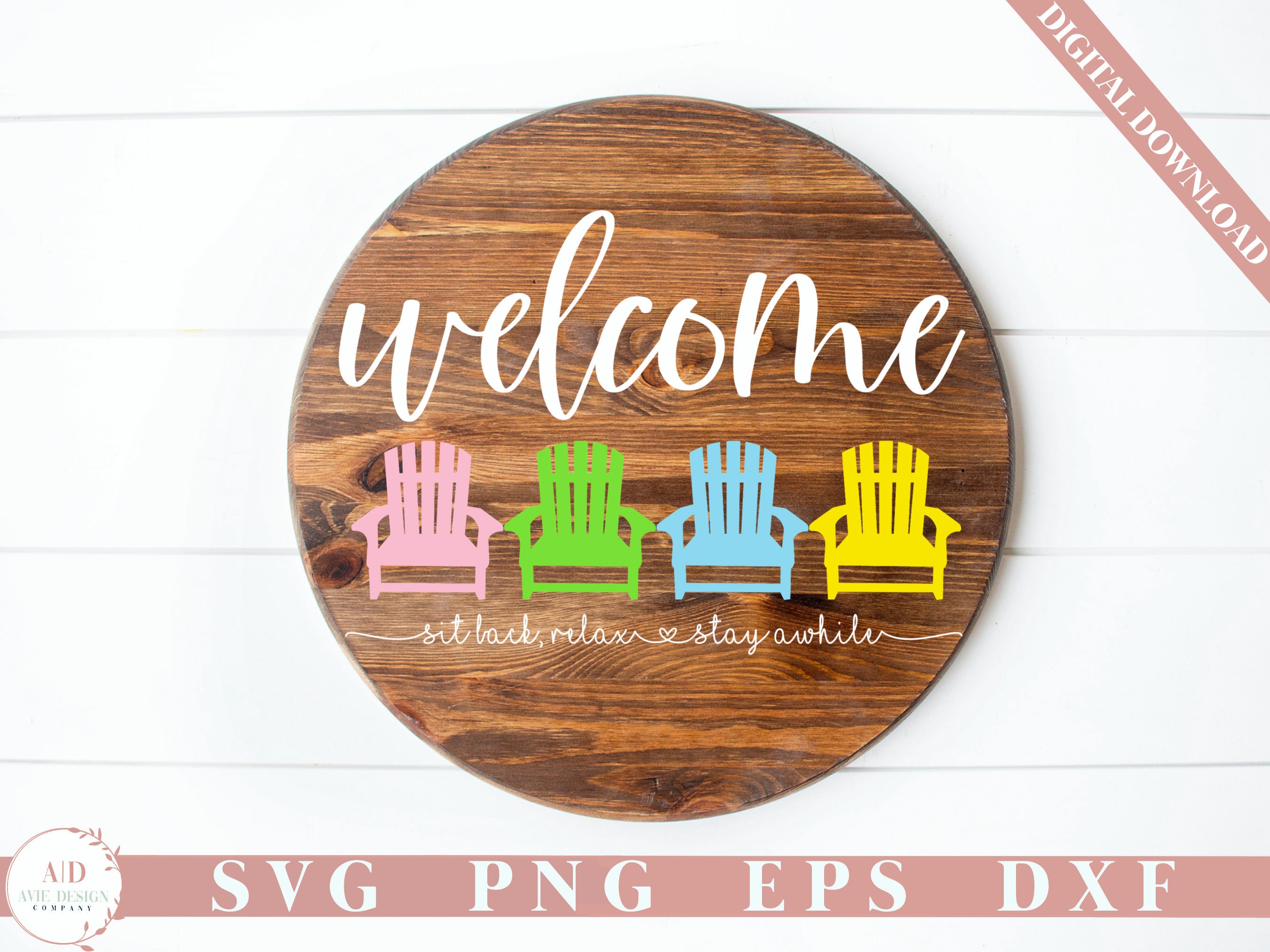 Welcome Adirondack Chair Digital Download | Print File, Cricut ...