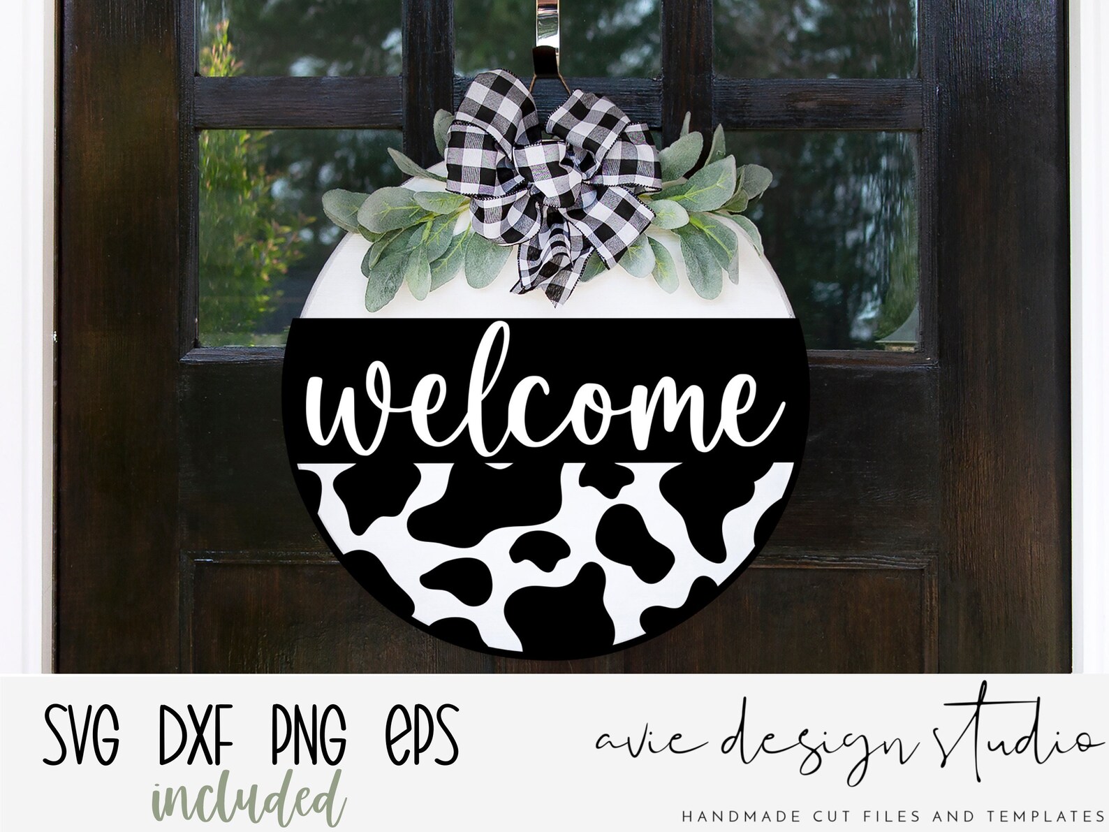 Welcome Svg Cow Svg Cow Farmhouse Svg Door Hanger Svg - Etsy