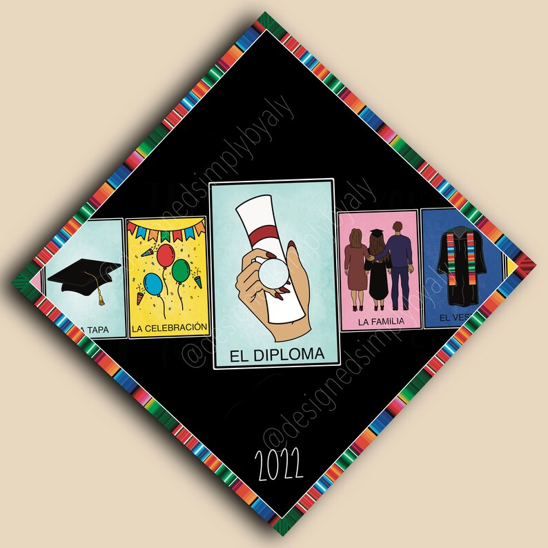 Loteria Spanish Graduation Cap - Etsy