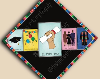 Loteria Graduation Cap Topper Design - Etsy