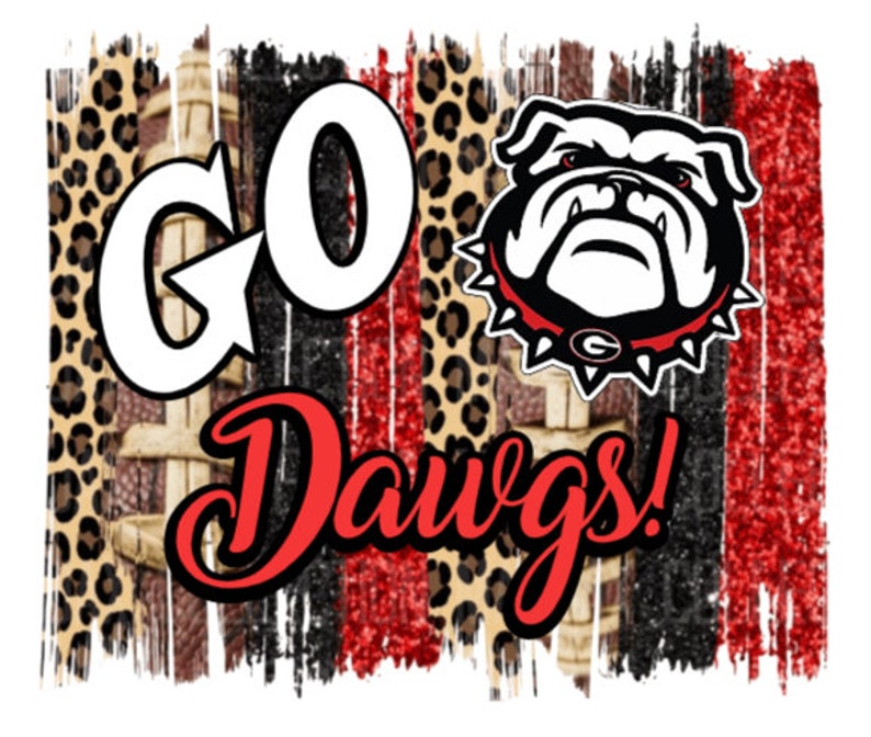 Go Dawgs Sublimation PNG Georgia Bulldogs Red Black Cheetah - Etsy