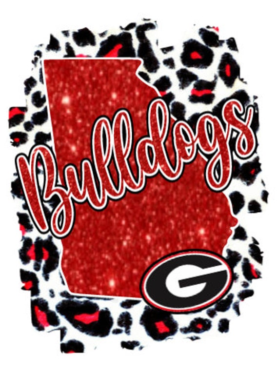 Georgia Bulldogs Sublimation Red Glitter Black White Cheetah - Etsy