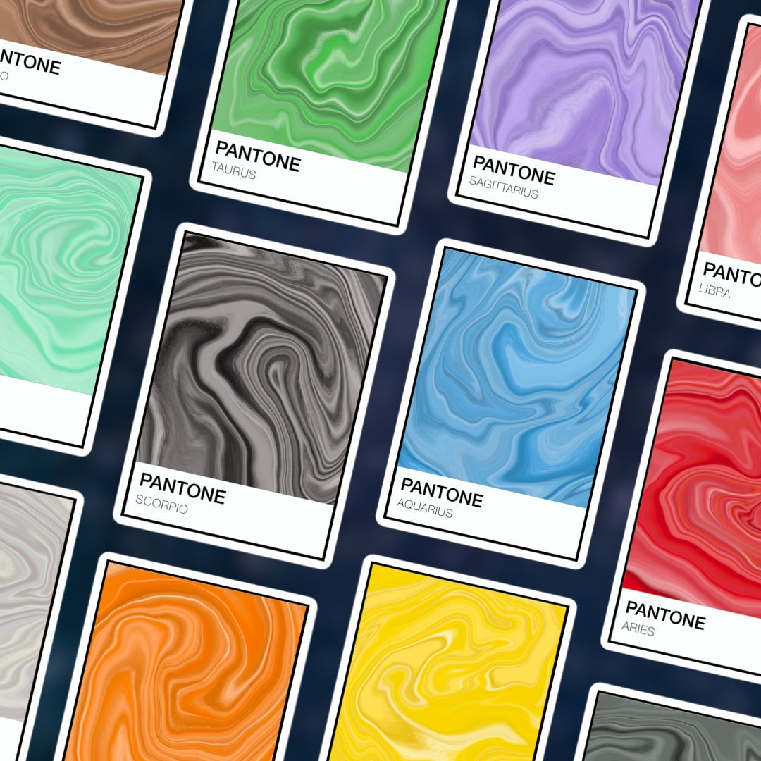 Zodiac Sign Pantone Swatch Stickers Zodiac Astrology Signs - Etsy