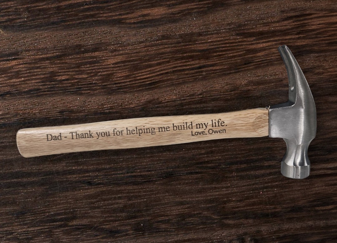 Personalized Laser Engraved Wood Handle Hammer for Father's Day ...
