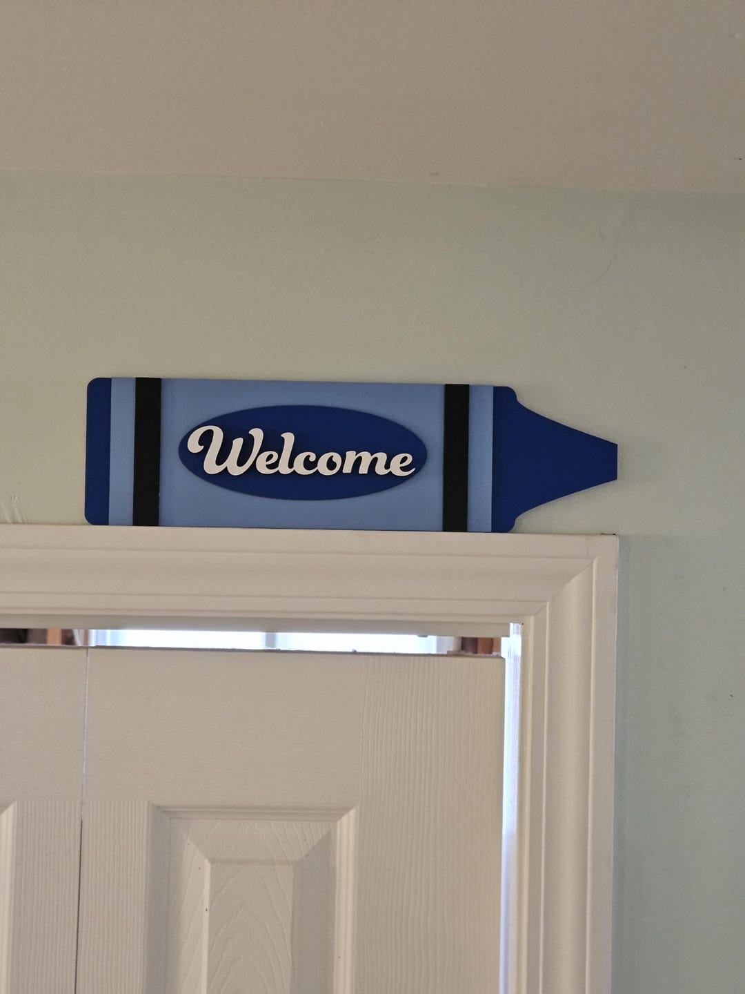 Personalized Crayon Door Hanger - Custom Teacher Name Sign - Classroom ...