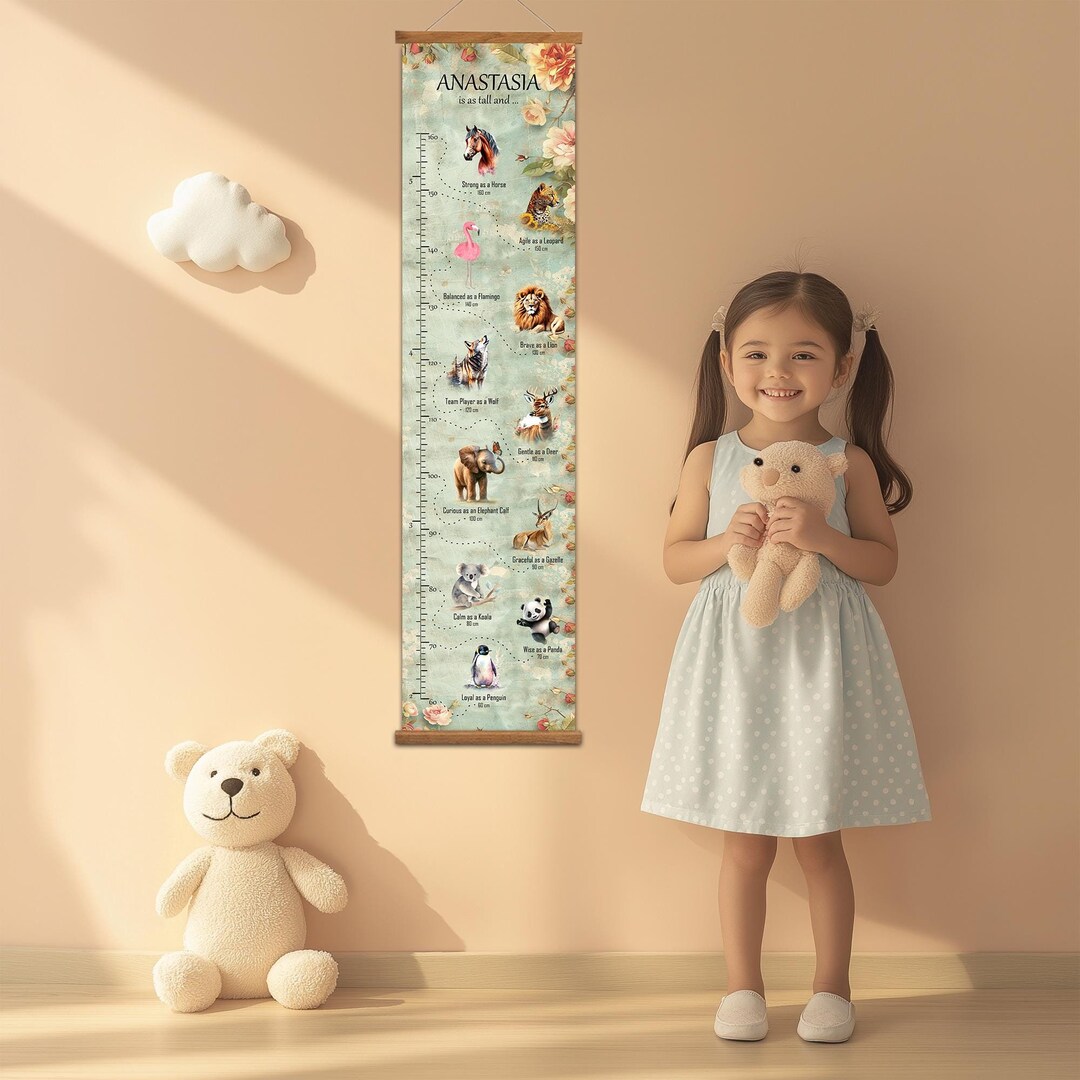 Custom Height Chart for Kids, Canvas & Wood, Kids Height Measure, Gift ...