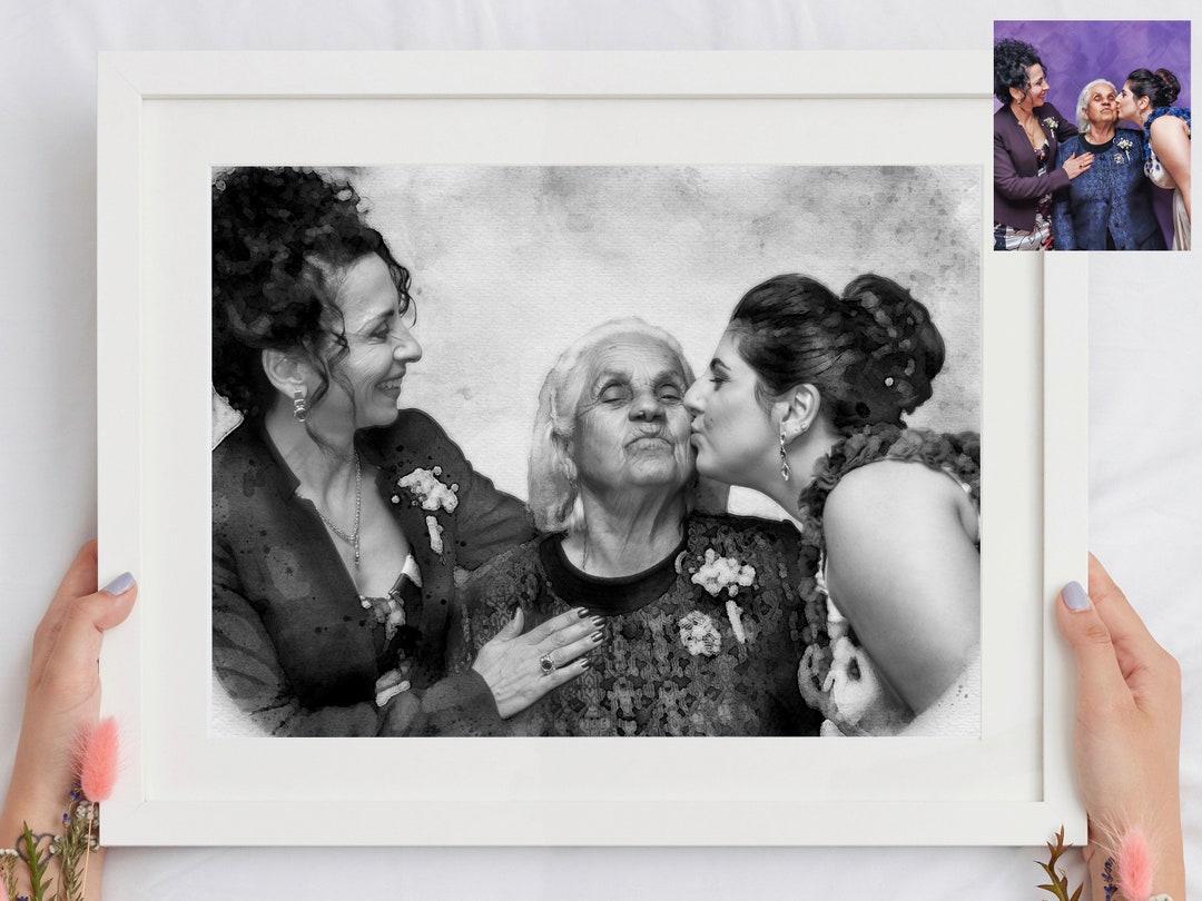 Custom Memorial Gift, in Loving Memory Portrait, Loss of Loved One ...