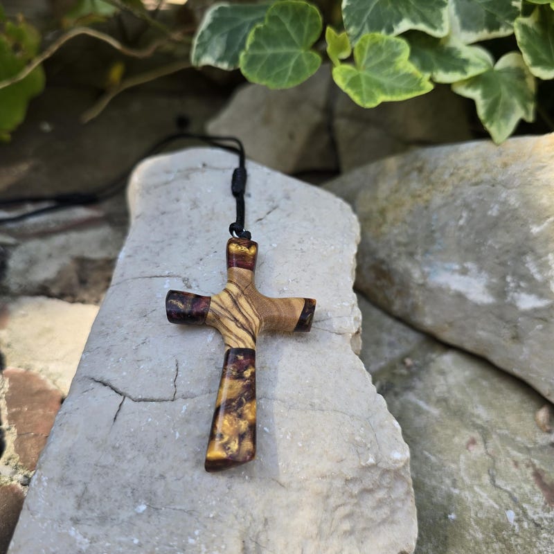 Resin Cross Necklace - Etsy