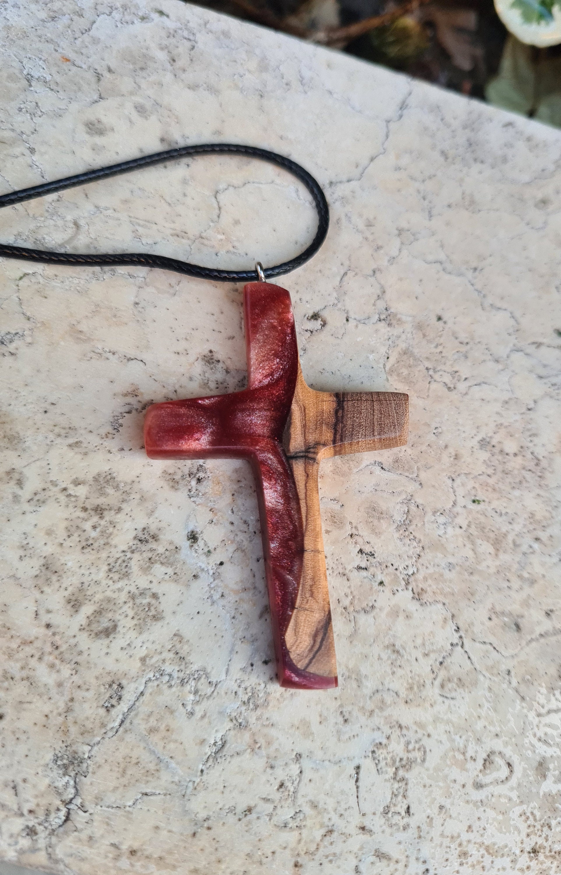 Handmade Wood & Resin Cross Pendant. Unique Christian Cross - Etsy