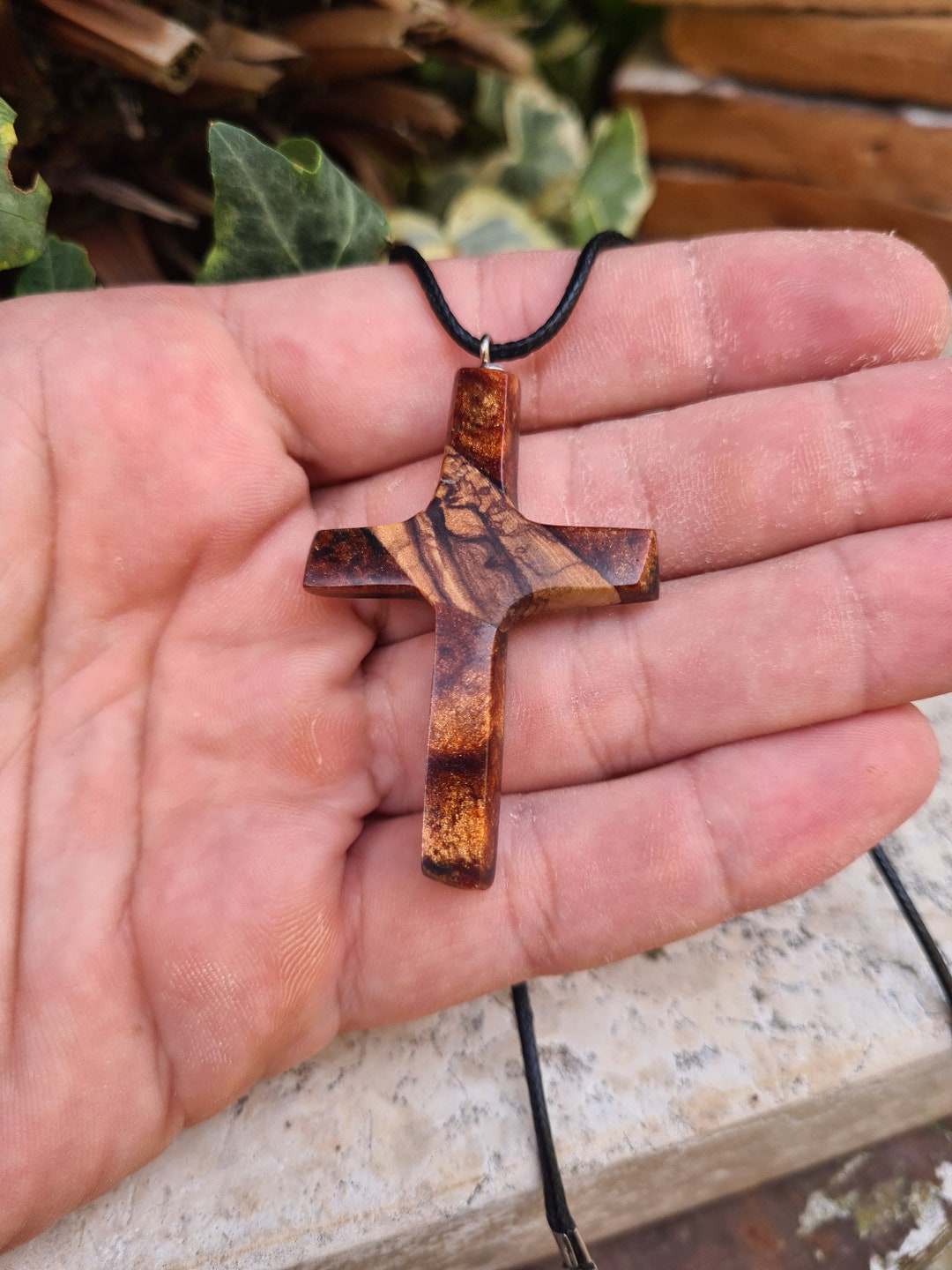 Handmade Wood & Resin Cross Pendant. Unique Christian Cross - Etsy