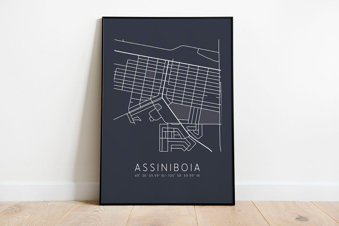 Assiniboia, Saskatchewan, Poster, Map Wall-art, Home Decor - Etsy