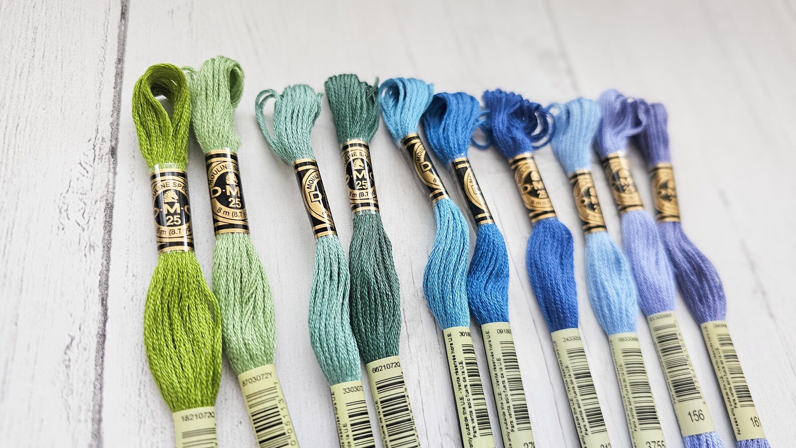 Blue and Green Embroidery Floss Bundle | 10 Skeins of DMC Floss | Earth ...