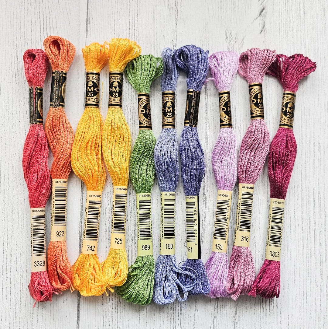 Rainbow Embroidery Floss Bundle | 10 Skeins of DMC Floss - Etsy