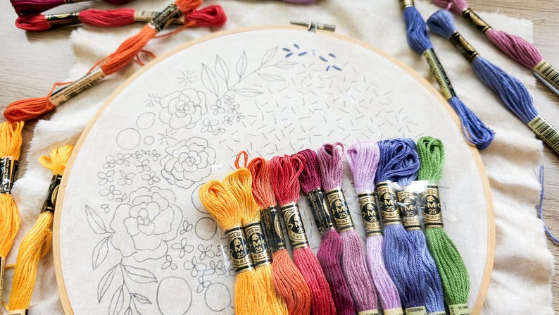 Rainbow Embroidery Floss Bundle | 10 Skeins of DMC Floss - Etsy