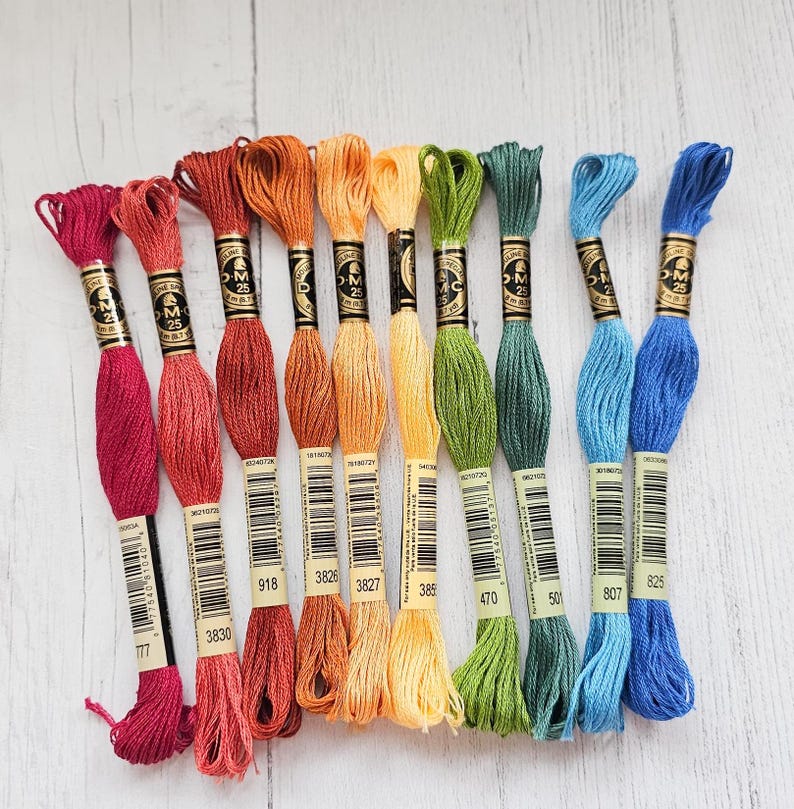 Earthy DMC Embroidery Floss Bundle: Nature Colors, 10 Skeins - Etsy