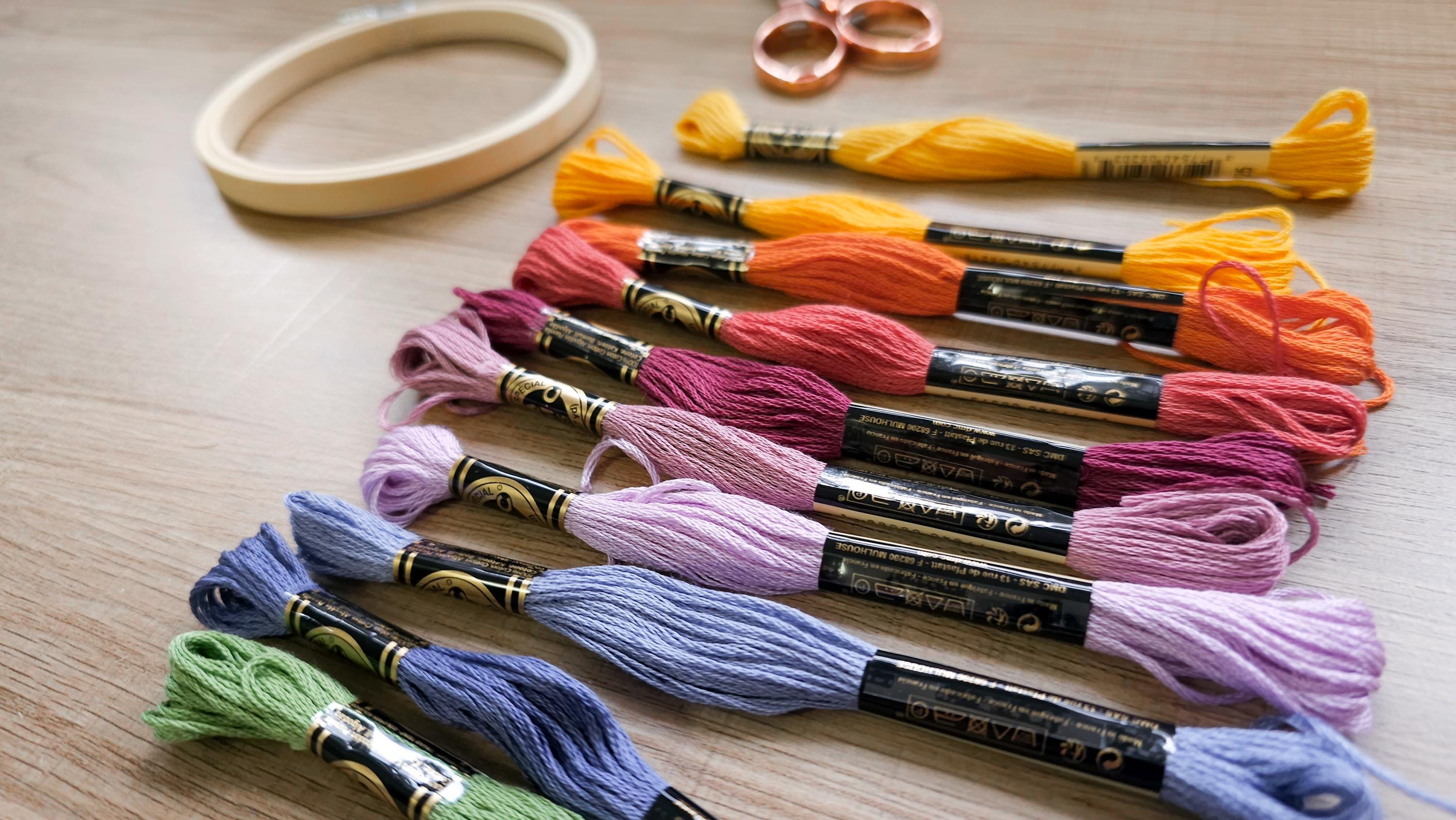 Rainbow Embroidery Floss Bundle | 10 Skeins of DMC Floss - Etsy