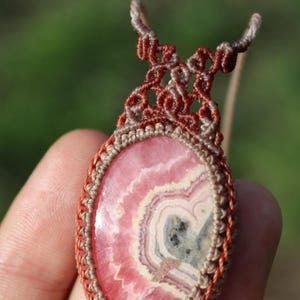 Rhodochrosite Pendant With Sunstone Beads, Aesthetic Jewelry, Intricate ...