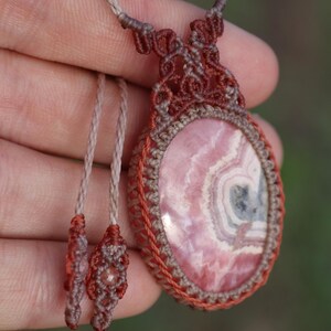 Rhodochrosite Pendant With Sunstone Beads, Aesthetic Jewelry, Intricate ...