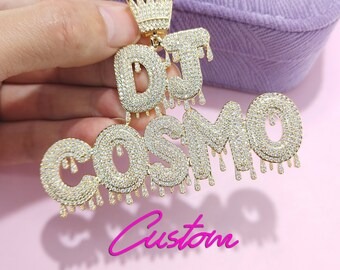 Custom Icy Drip Nameplate Necklace, Custom Name Chain, Personalised ...