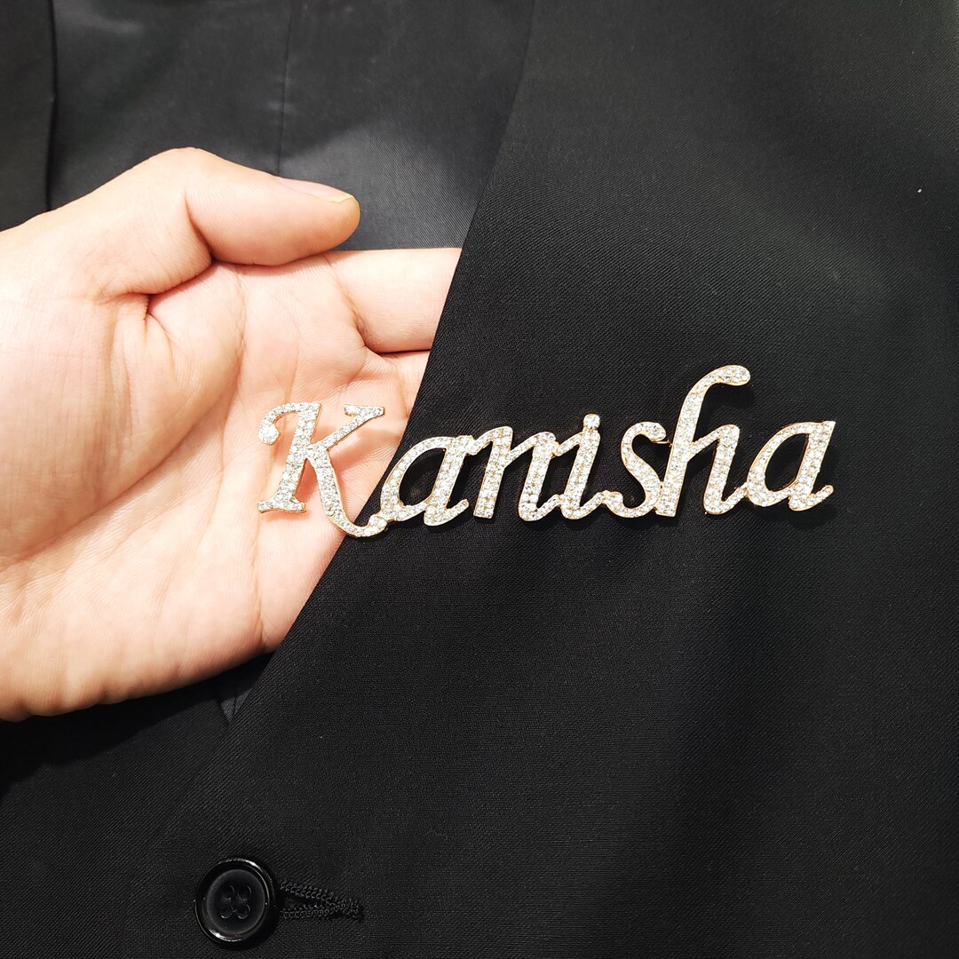 Custom Stacked Words Pin, Personalized Name Tag Pin, Monogram Dress ...