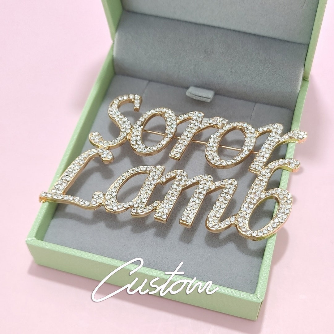 CUSTOM Sorority Pin, Personalized Name Brooch Pin, Personalised Gift ...