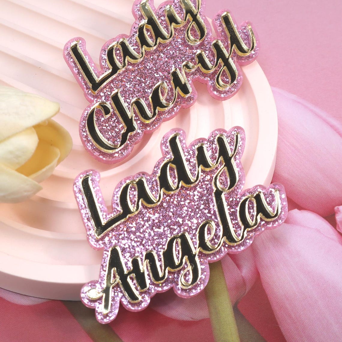 Custom Lady Name Brooch Pin, Glitter Soror Name Badge, 3D Sorority Pins ...