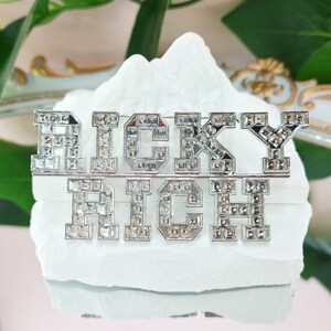 CUSTOM Bling-bling Words Pins, Handmade Name Brooch Pin, Personalised ...