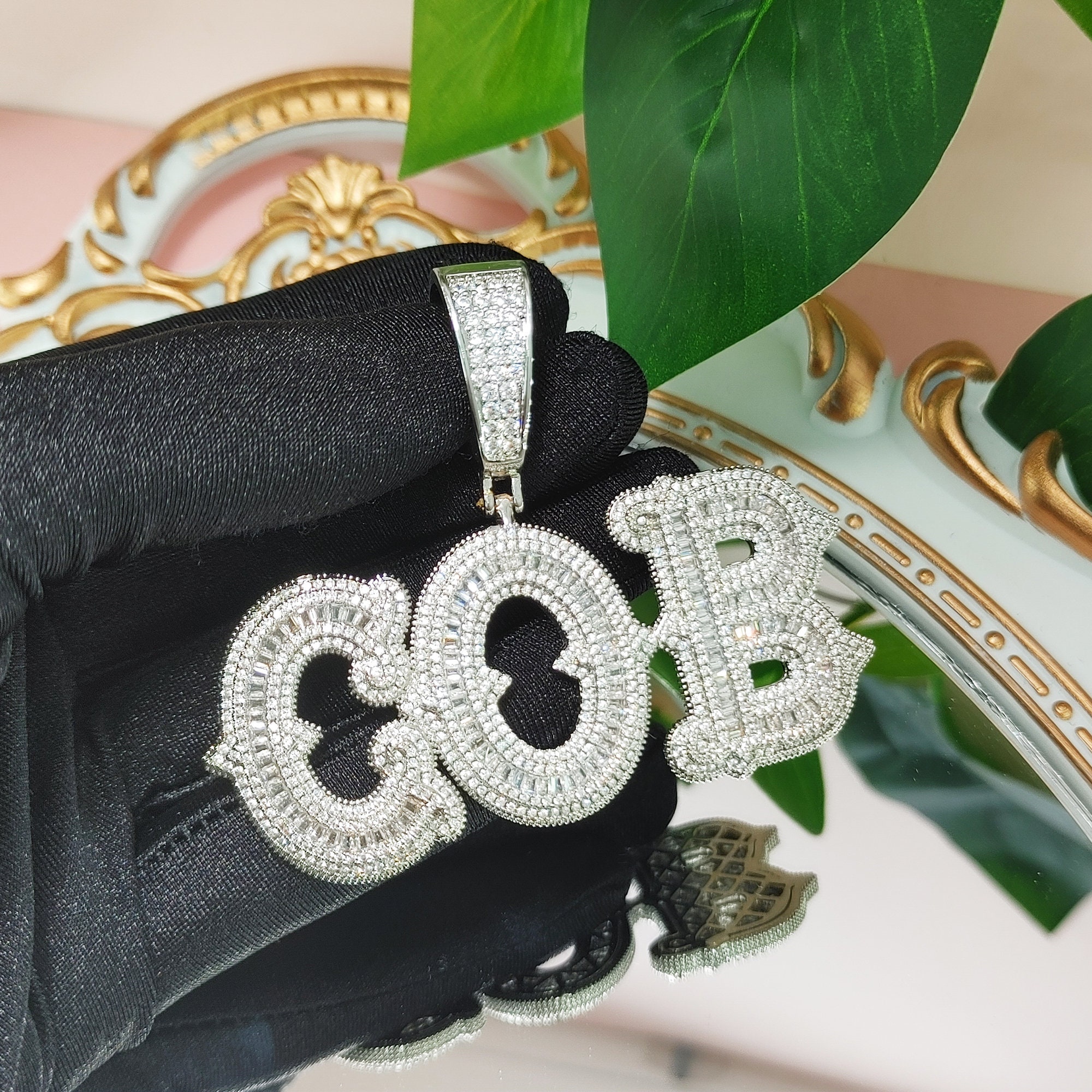 Iced Out Custom Nameplate Chain,personalized Name Pendant,big Initial ...