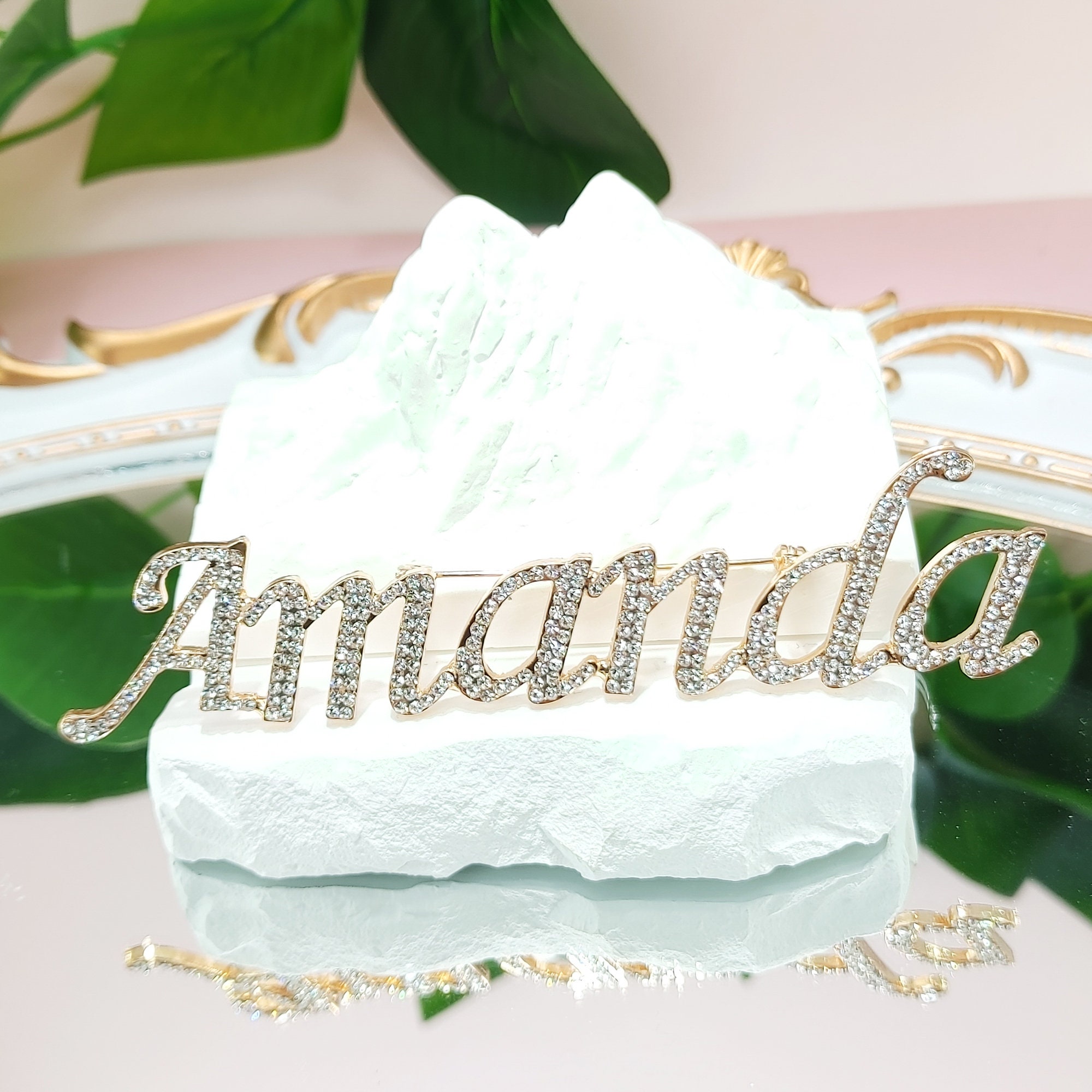 Custom Stacked Words Pin, Personalized Name Tag Pin, Monogram Dress ...