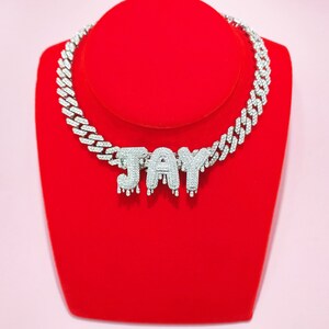 Custom Nameplate With Bling Cuban Chain, Personalized Nickname Necklace ...