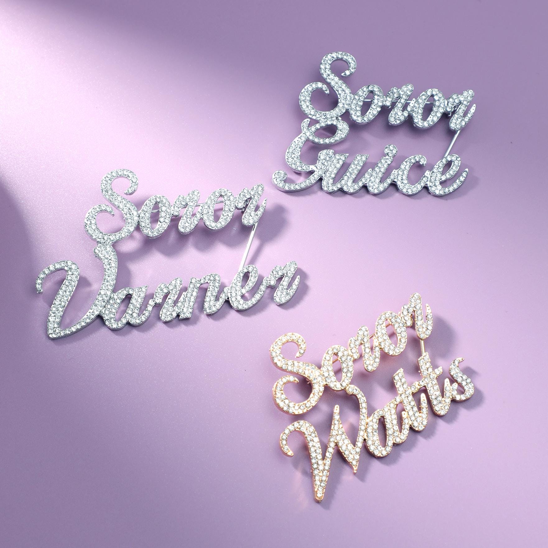 CUSTOM Script Letters Sorority Lapel Pin, Personalized Soror Name ...