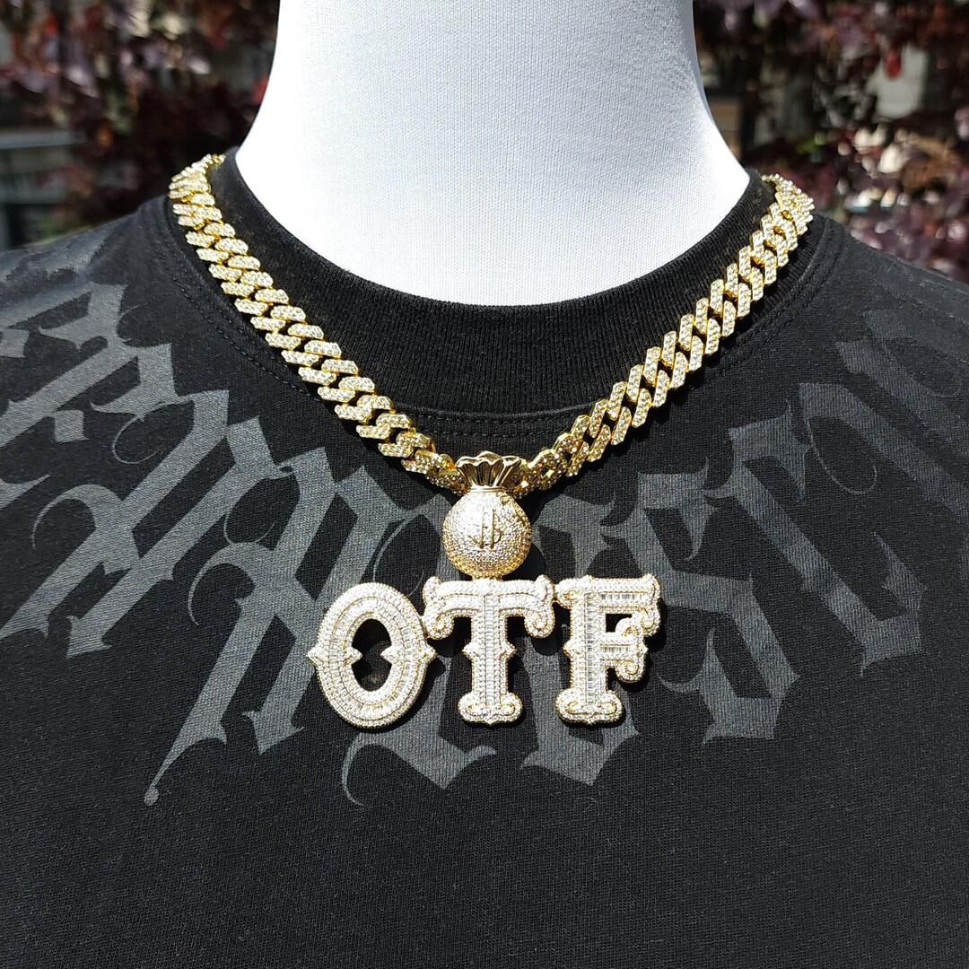 Men Women Money Bag Custom Letters Necklace,gold Plated Dollar Money ...