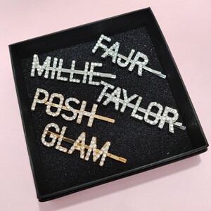 Personalised Name/word Hair Clips, Custom Letters Hair Pin, Sparkling ...