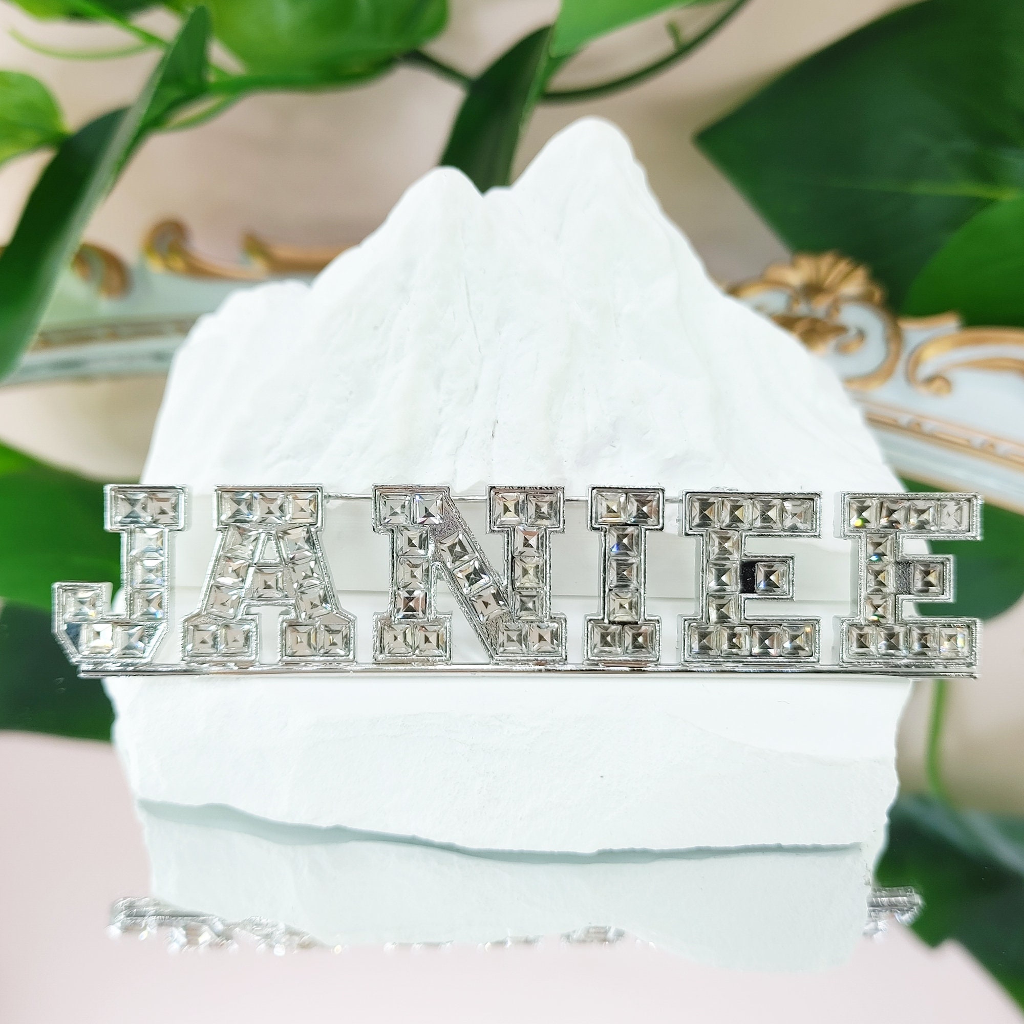 CUSTOM Bling-bling Words Pins, Handmade Name Brooch Pin, Personalised ...