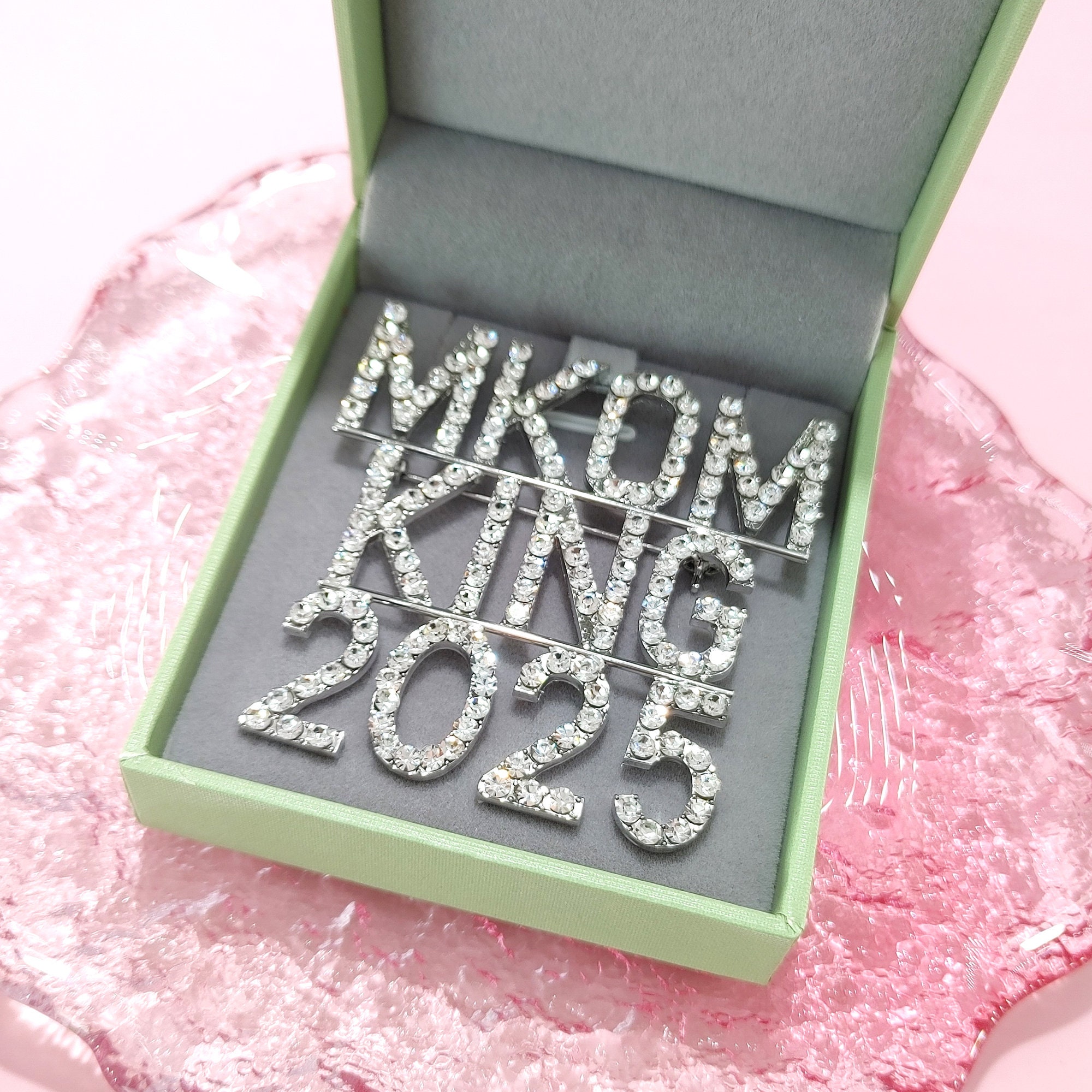 Customised Staked Words Brooch, Sparkling Saying Words Lapel Pin ...