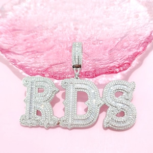 CUSTOM Big Letters&mumbers Pendant, Custom Name Necklace, Personalized ...