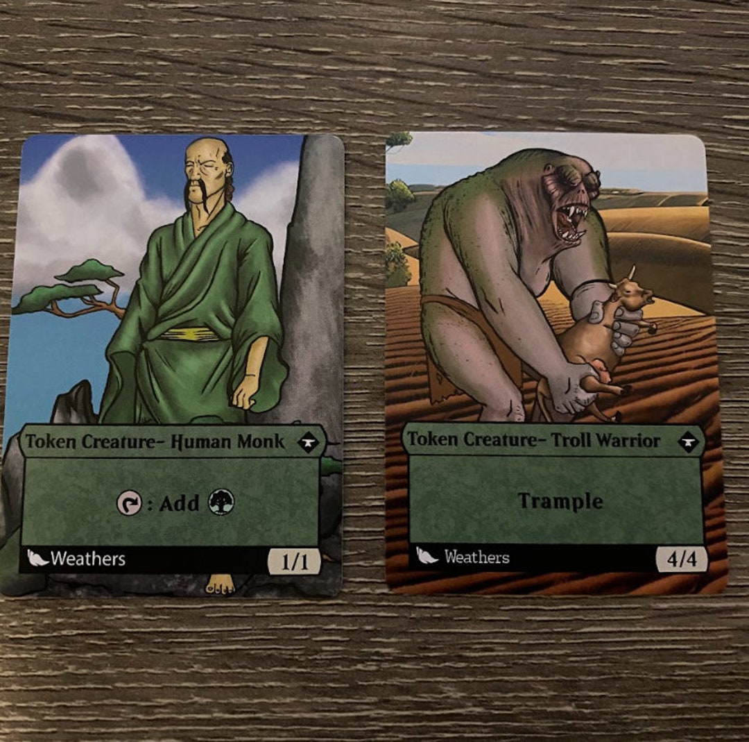 Set of 5 Troll and Monk Creature Tokens - Etsy