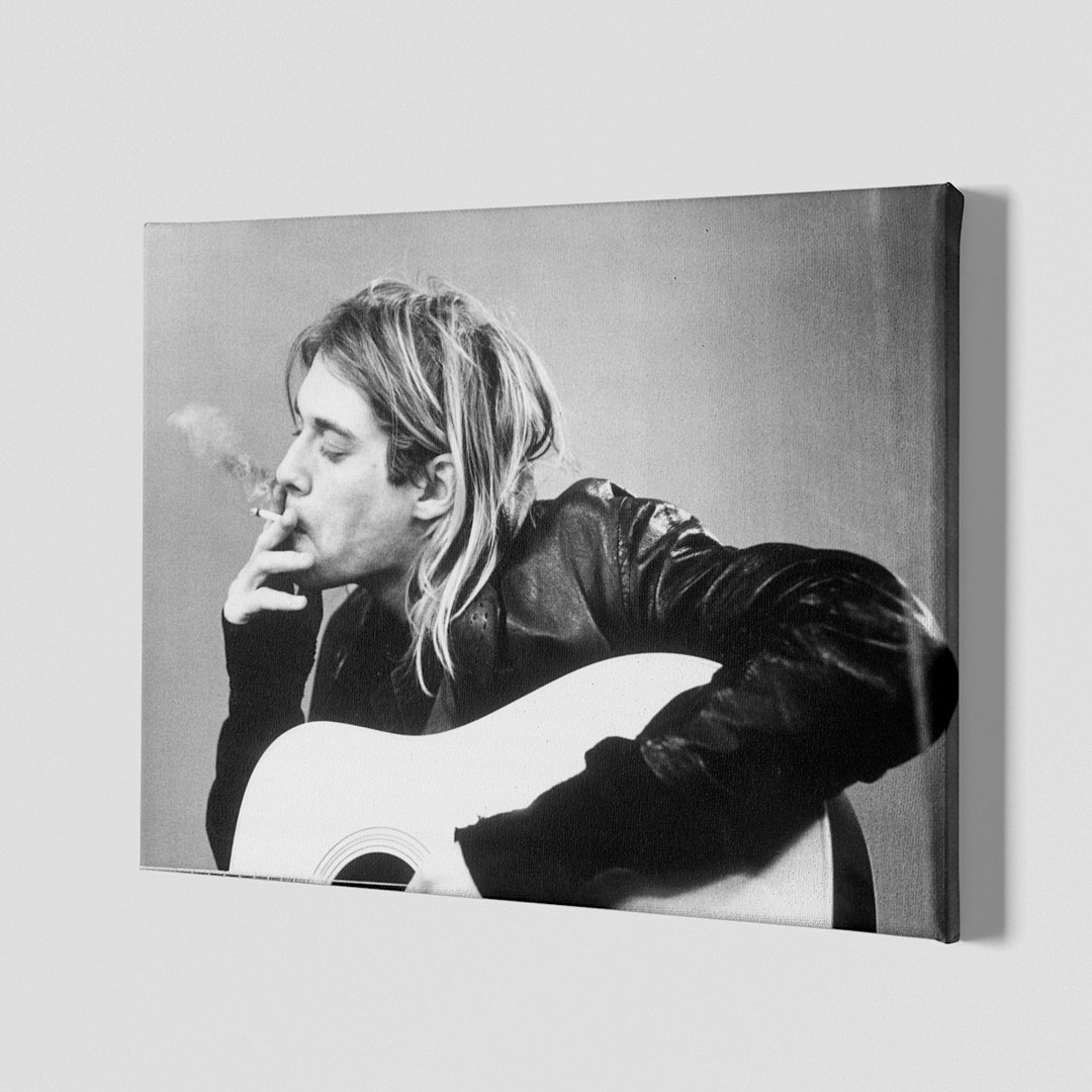 Kurt Cobain Canvas or Poster Nirvana Print Cobain Smoking - Etsy