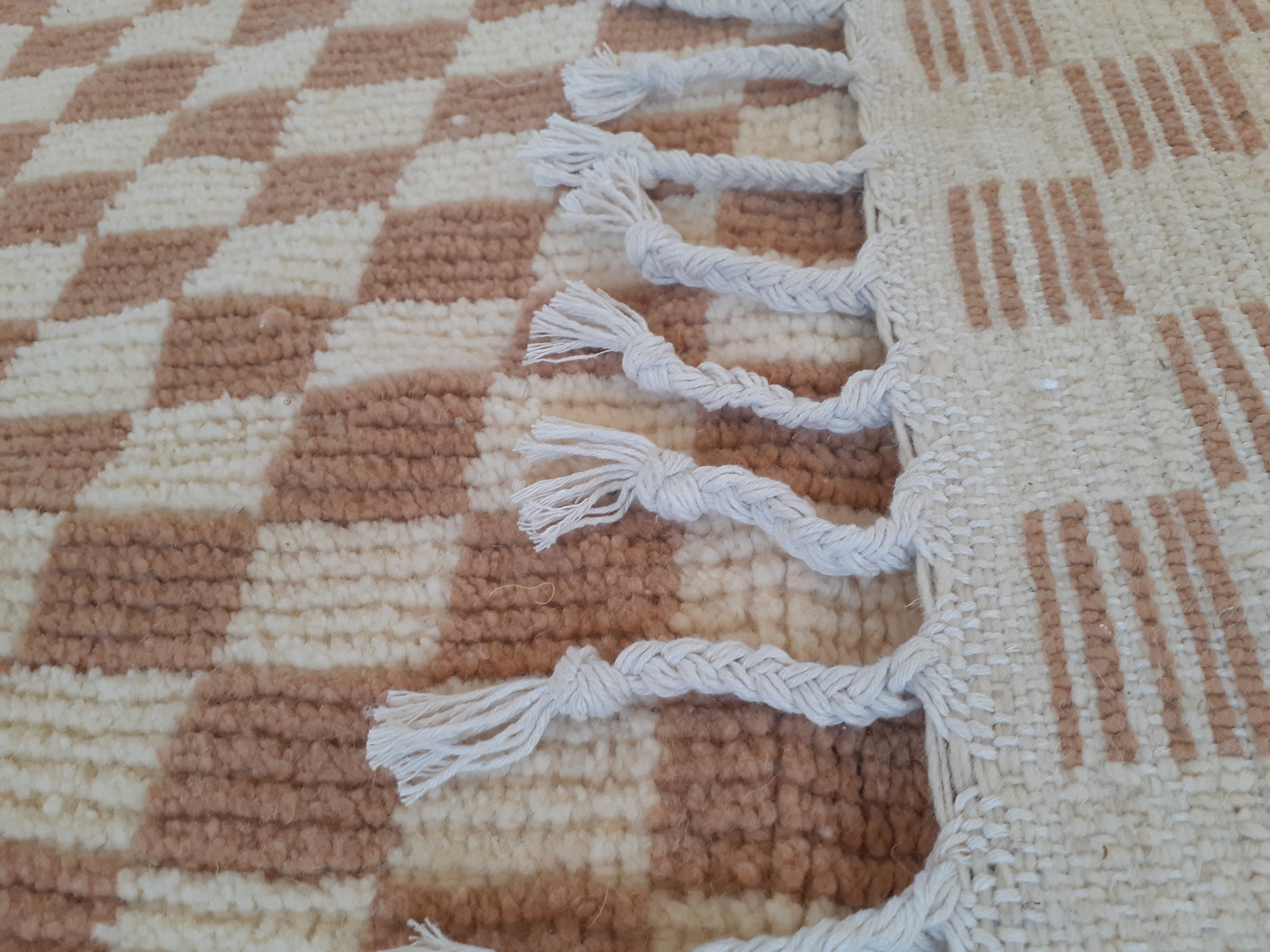 Brown and White Checkered Rug Moroccan Berber Checkered Rug - Etsy