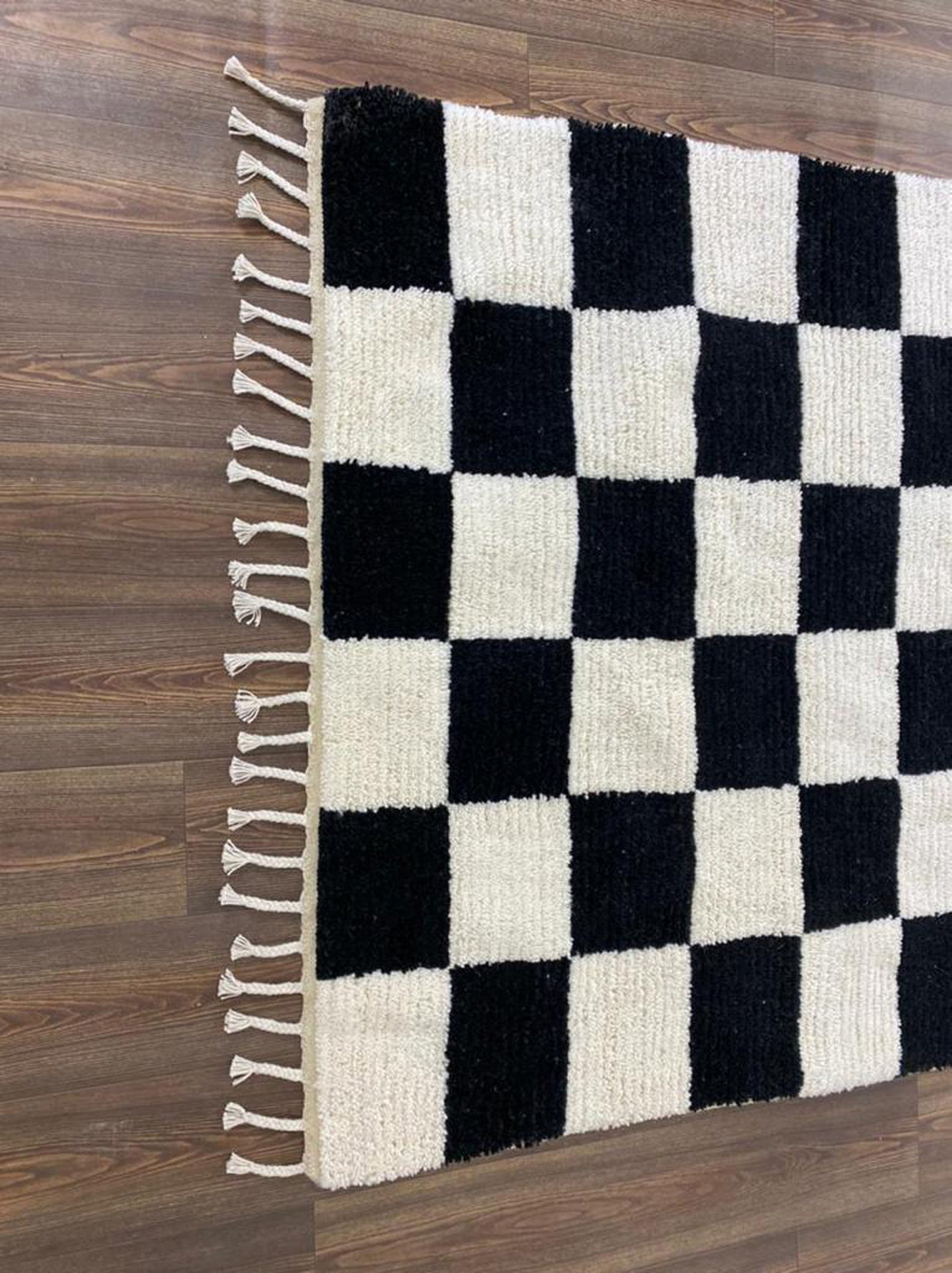 Large Black and White Checkered Rug Moroccan Berber Checkered Rug ...