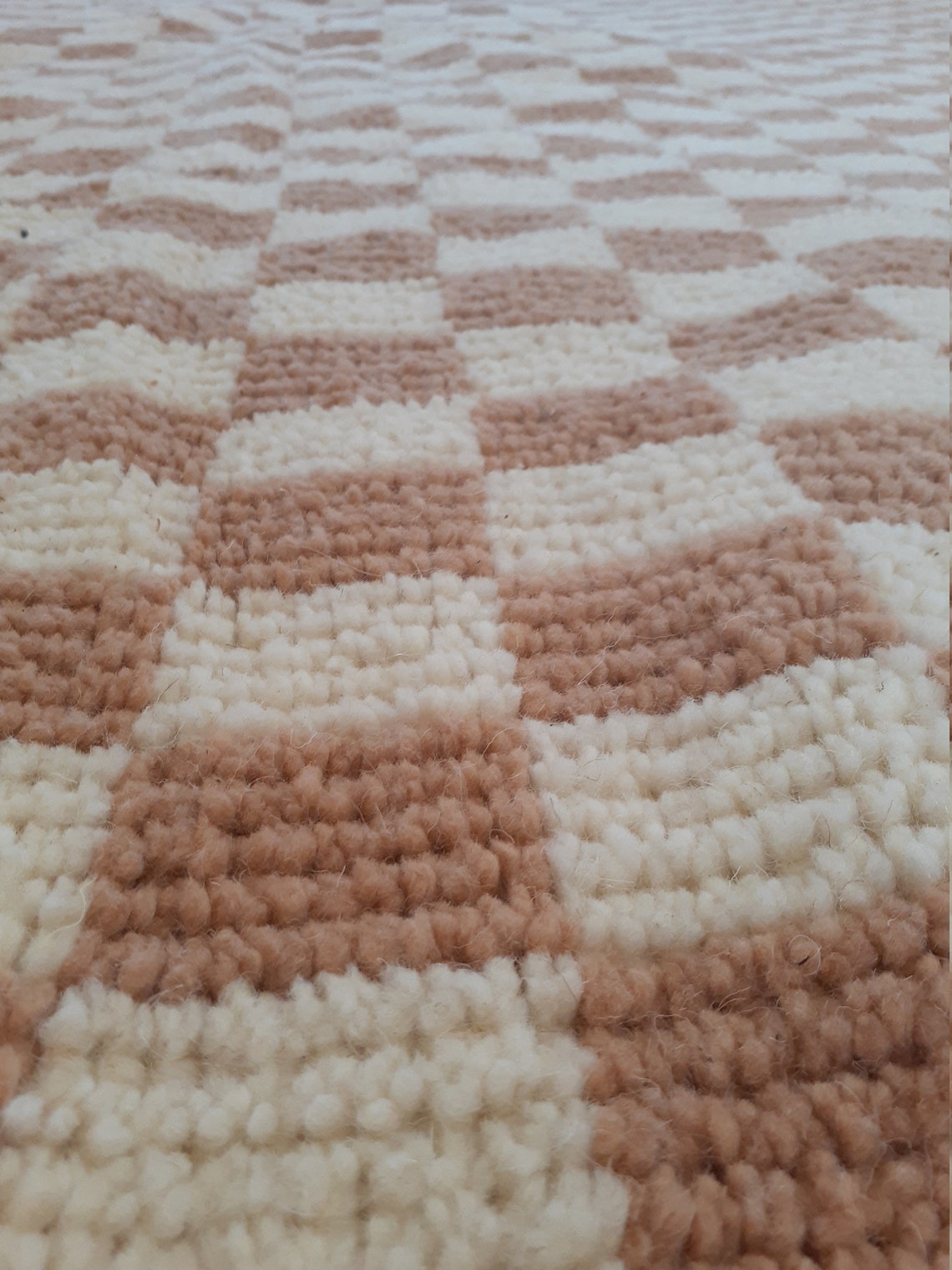 Brown and White Checkered Rug Moroccan Berber Checkered Rug | Etsy