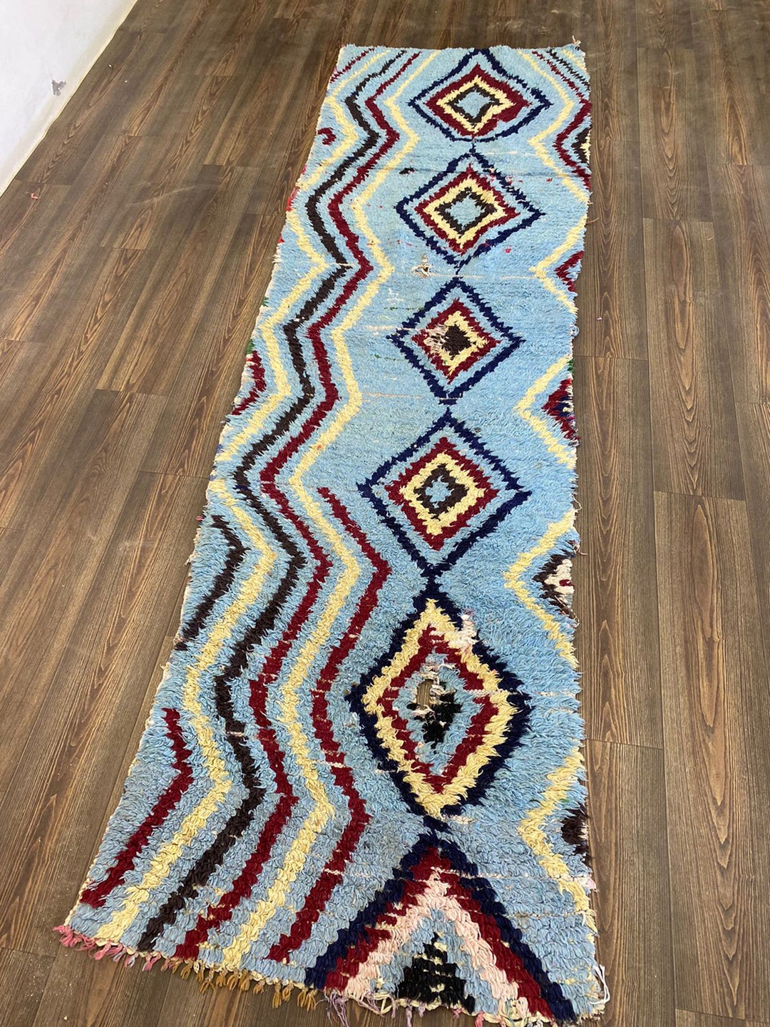 2.9x10.2 Ft Long Light Blue Moroccan Berber Vintage Runner Rug! - Etsy