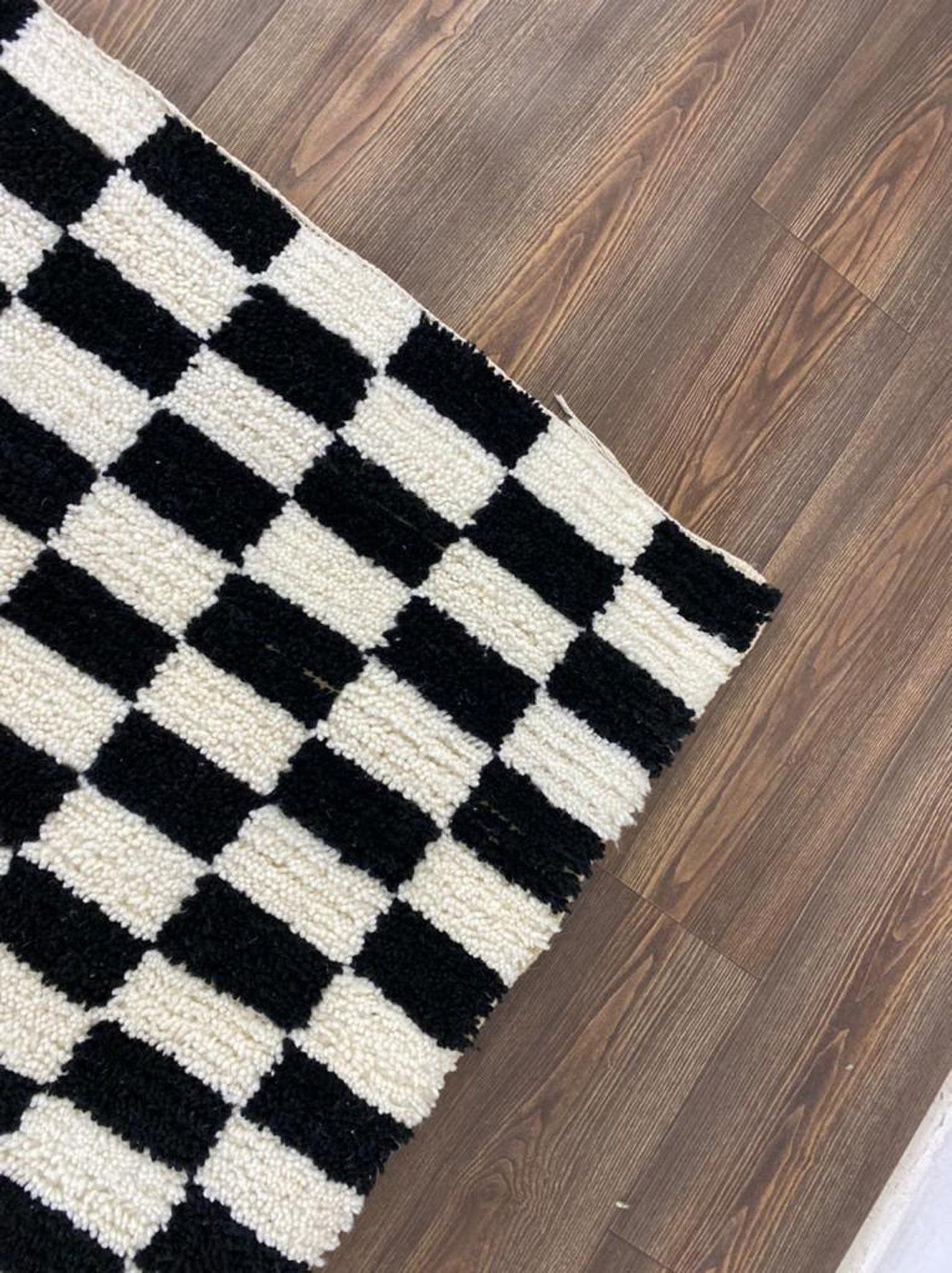 Large Black and White Checkered Rug Moroccan Berber Checkered Rug ...