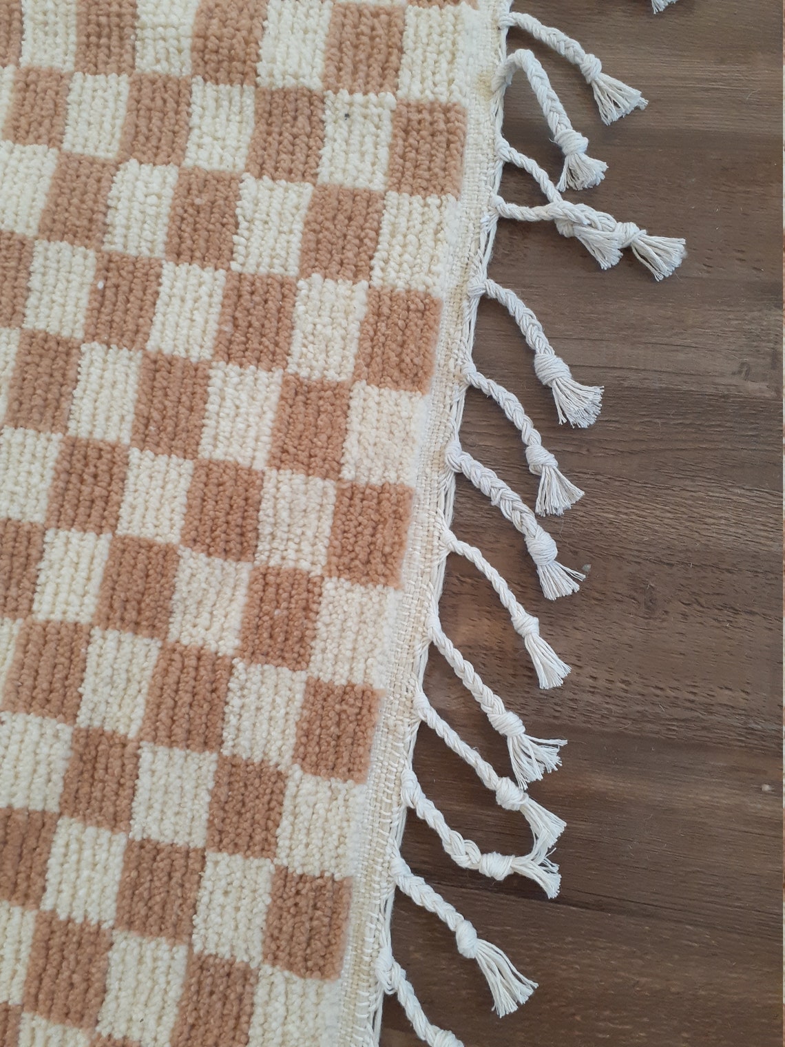 Brown and White Checkered Rug Moroccan Berber Checkered Rug - Etsy