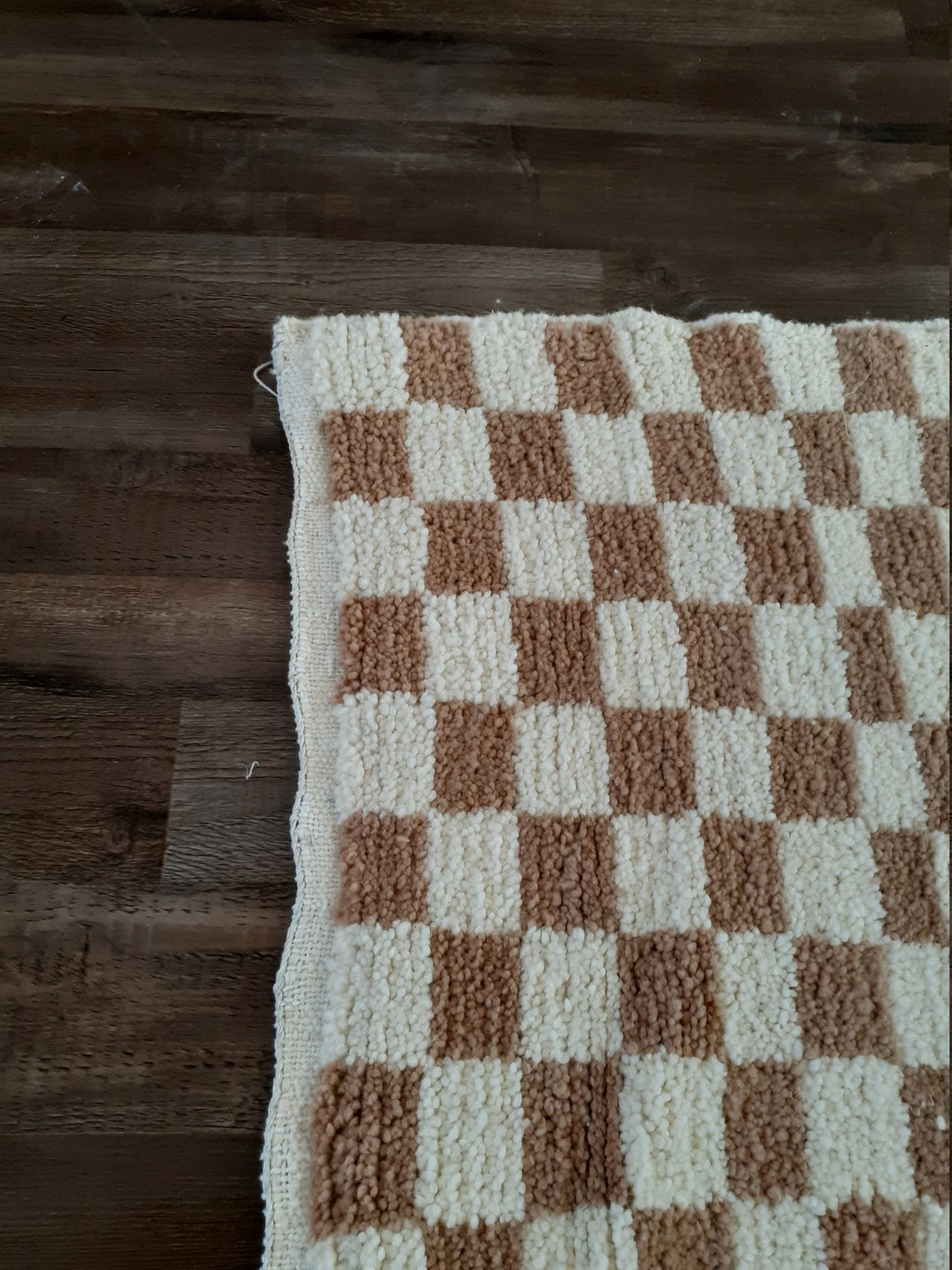 Brown and White Checkered Rug Moroccan Berber Checkered Rug | Etsy