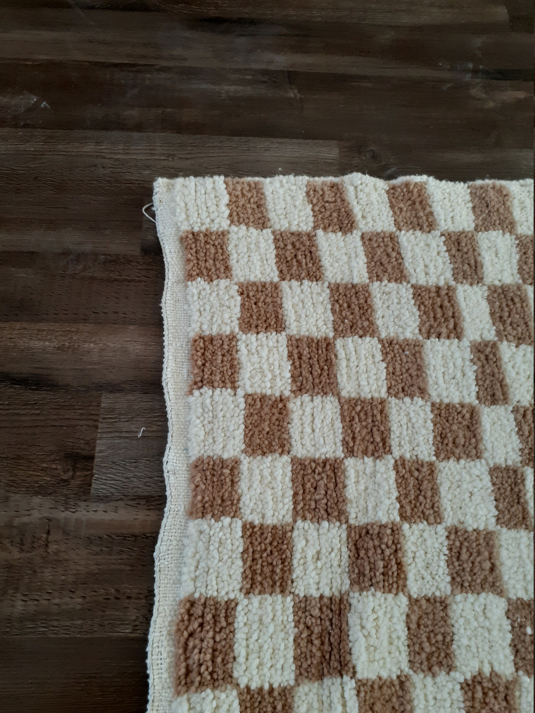 Brown and White Checkered Rug Moroccan Berber Checkered Rug - Etsy