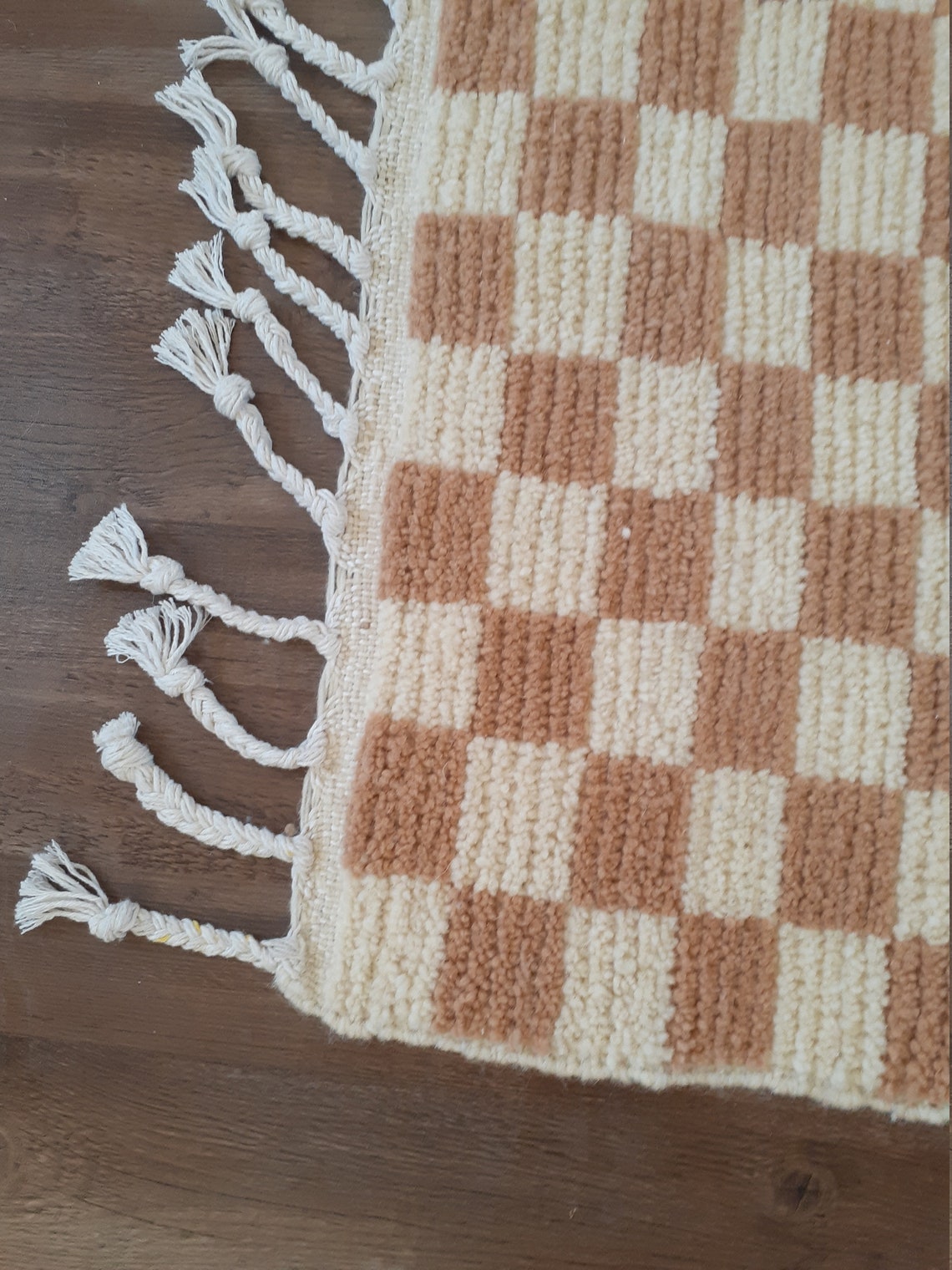 Brown and White Checkered Rug Moroccan Berber Checkered Rug | Etsy