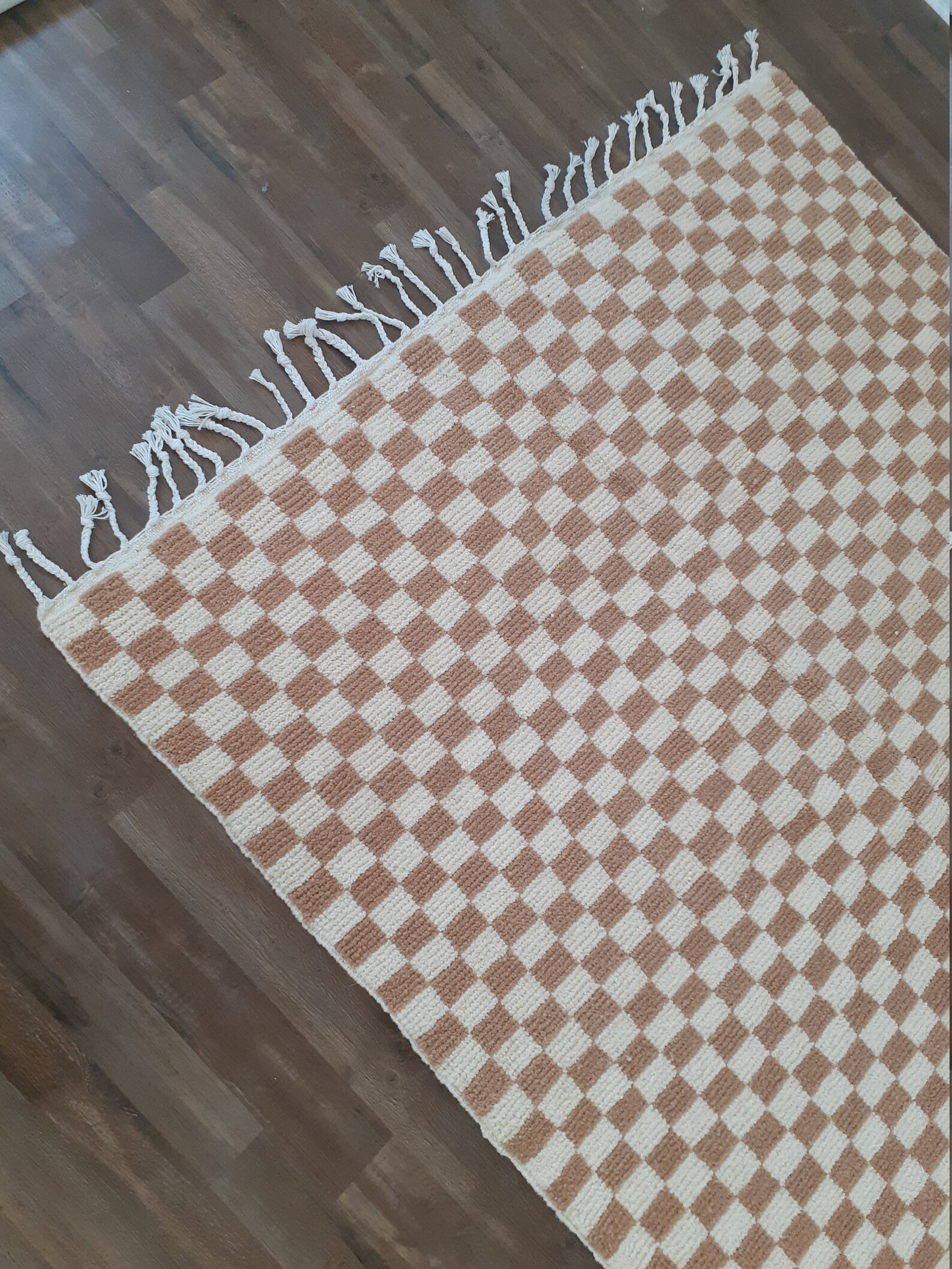 Brown and White Checkered Rug Moroccan Berber Checkered Rug | Etsy