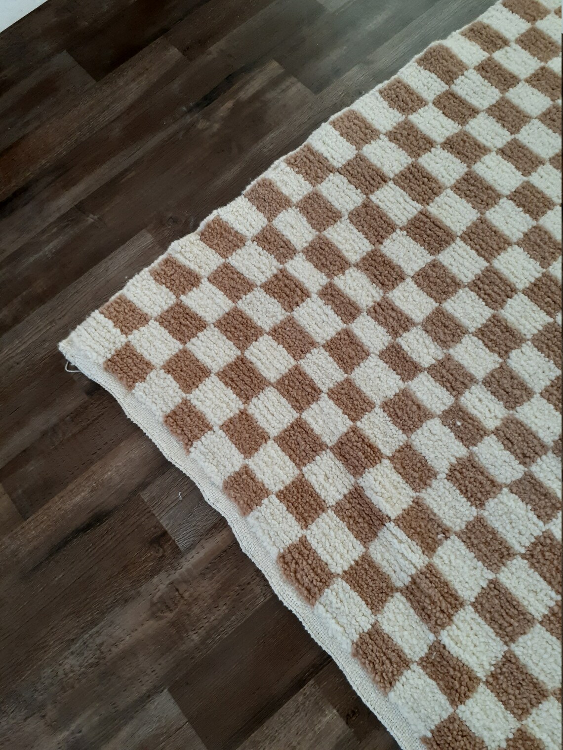 Brown and White Checkered Rug Moroccan Berber Checkered Rug | Etsy