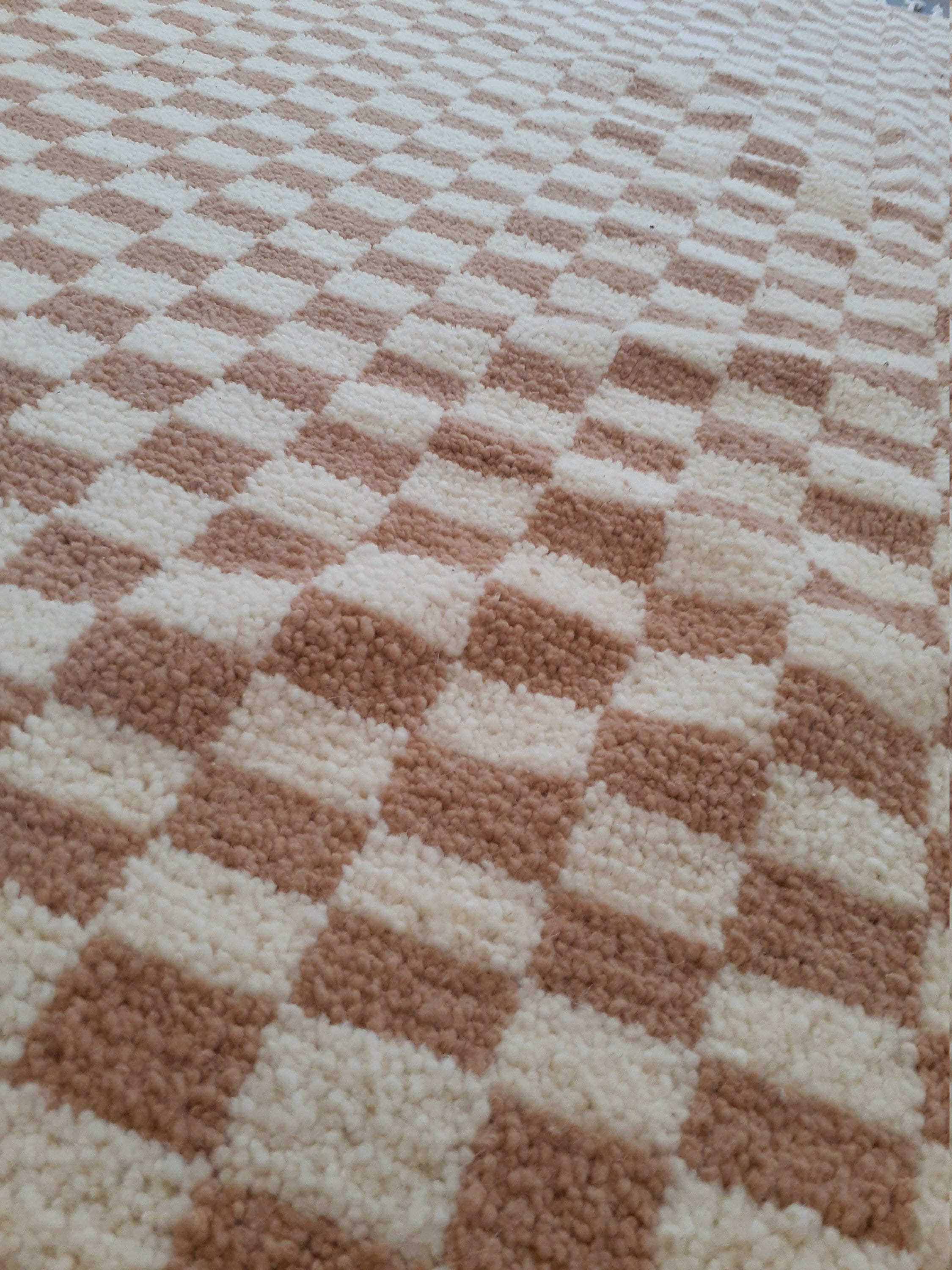 Brown and White Checkered Rug Moroccan Berber Checkered Rug - Etsy